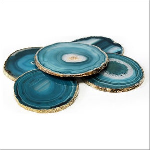 Agate Coasters Set of 4 | New Home Gift | Agate Slice Coffee Table ...