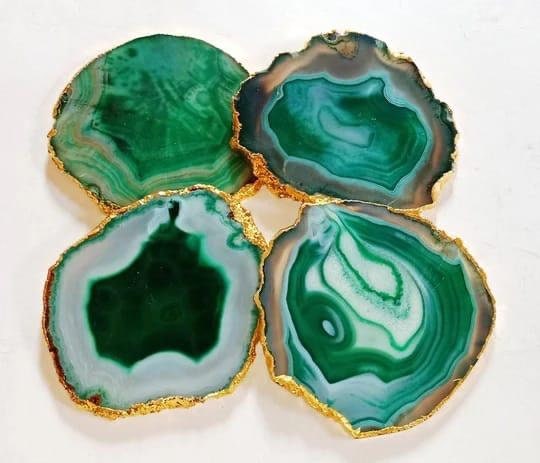 Agate Coasters Set of 4 New Home Gift Agate Slice Coffee Table Décor ...