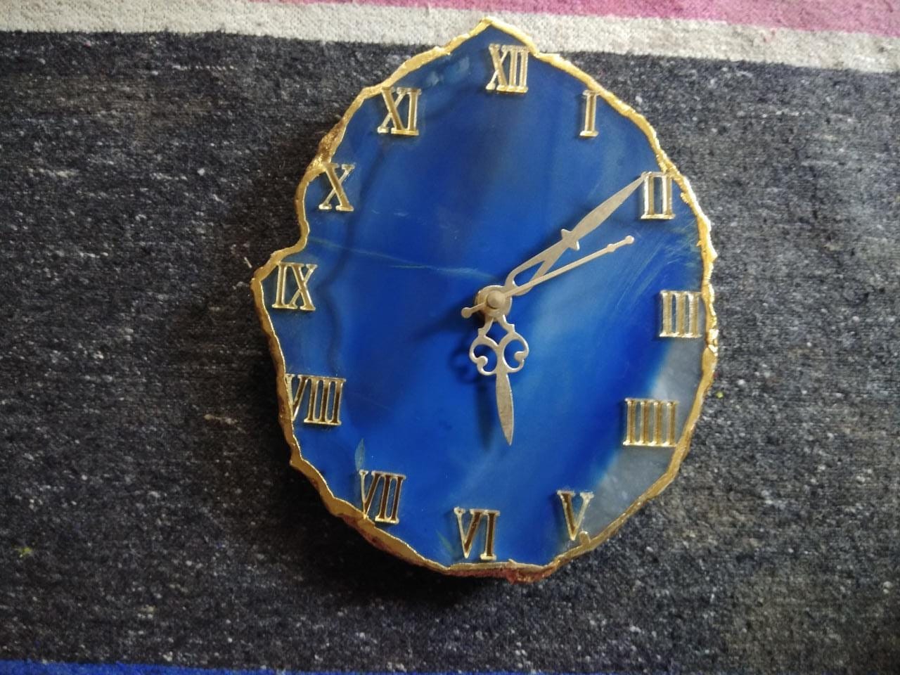 Agate Slice Clock | Agate Desk Clock | Home Decor | Desk Clock Roman ...