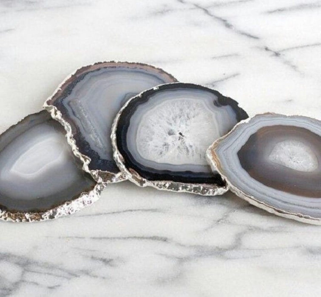 Agate Coasters Set of 4 | New Home Gift | Agate Slice Coffee Table ...