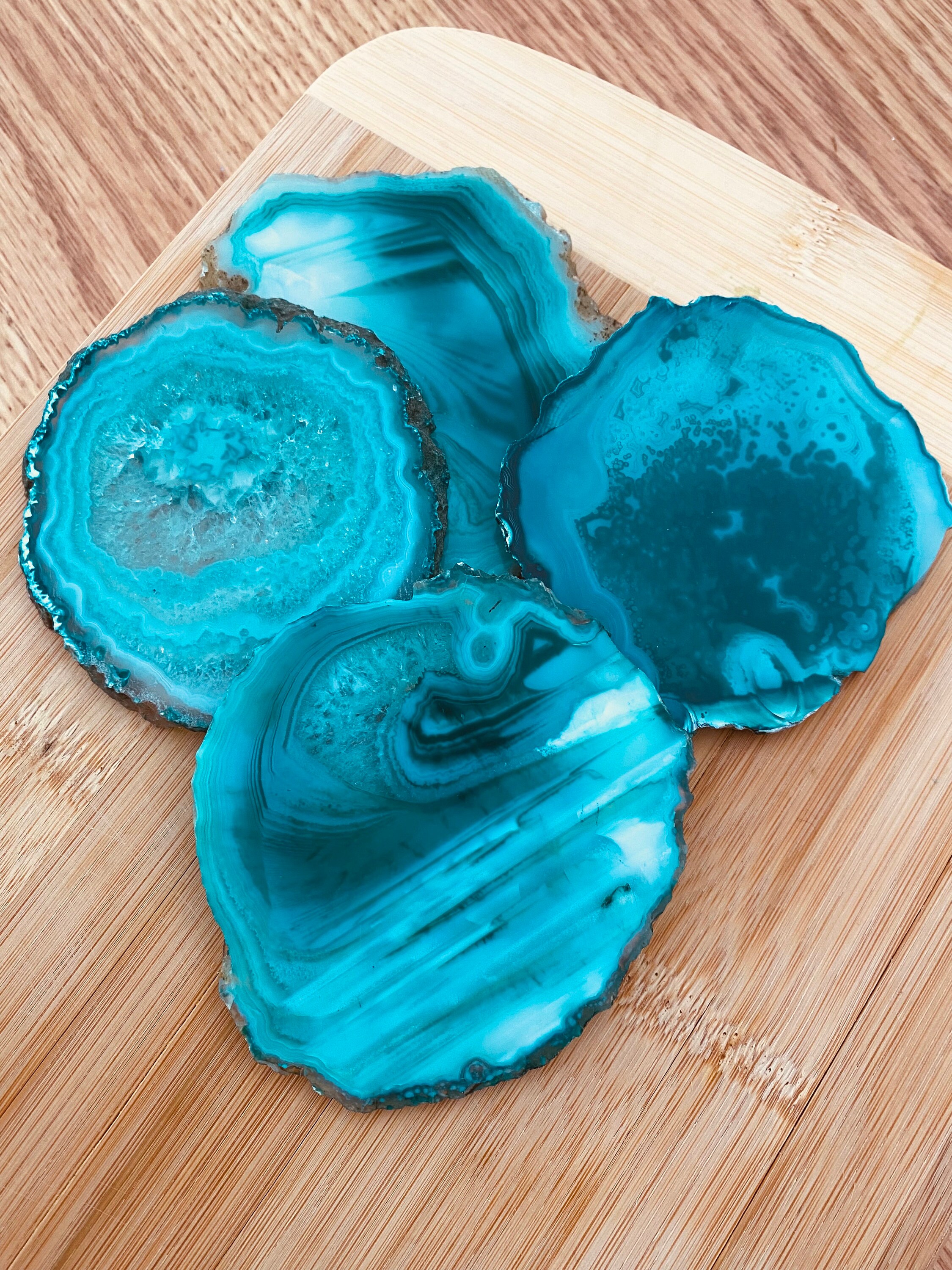 Agate Coasters Set of 4 New Home Gift Agate Slice Coffee Table Décor ...