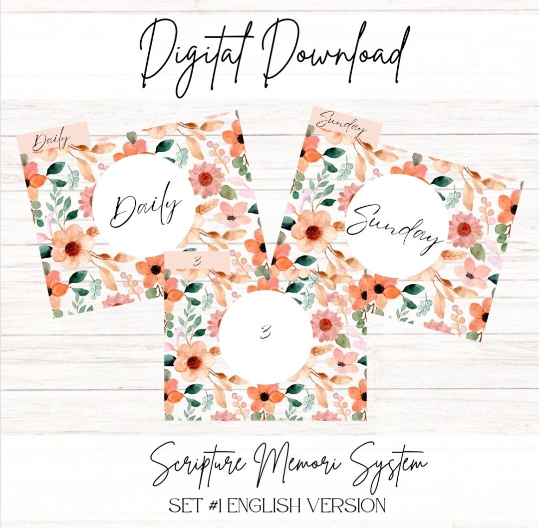 Floral | Scripture Memory System| DIGITAL | - Etsy