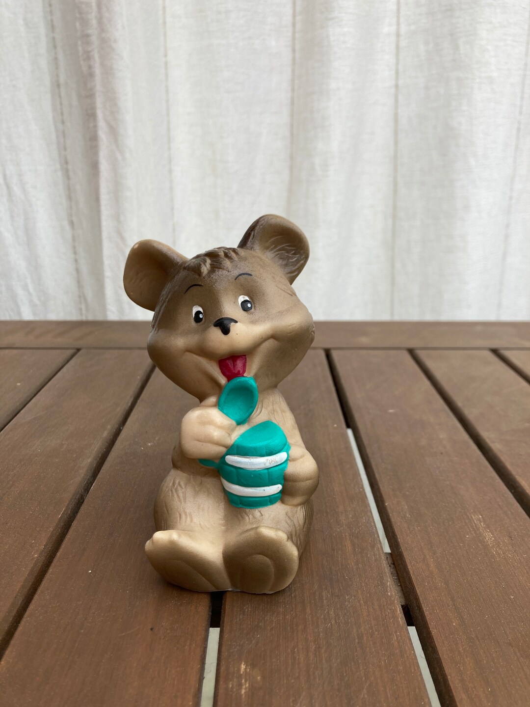 Vintage Rubber Bear Toy - Etsy