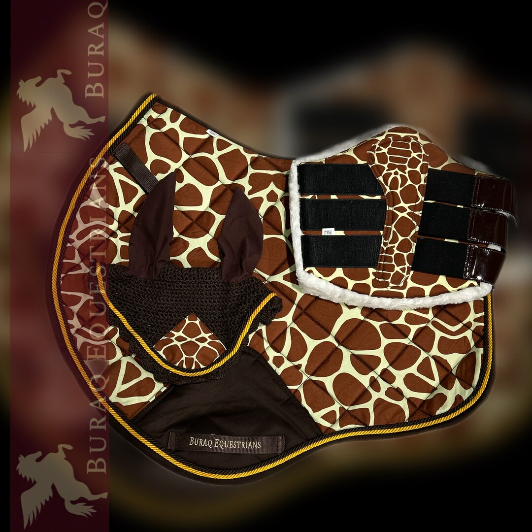 Animals Themed Saddle Pad Sets; Cow Giraffe Zebra Bat Print English ...