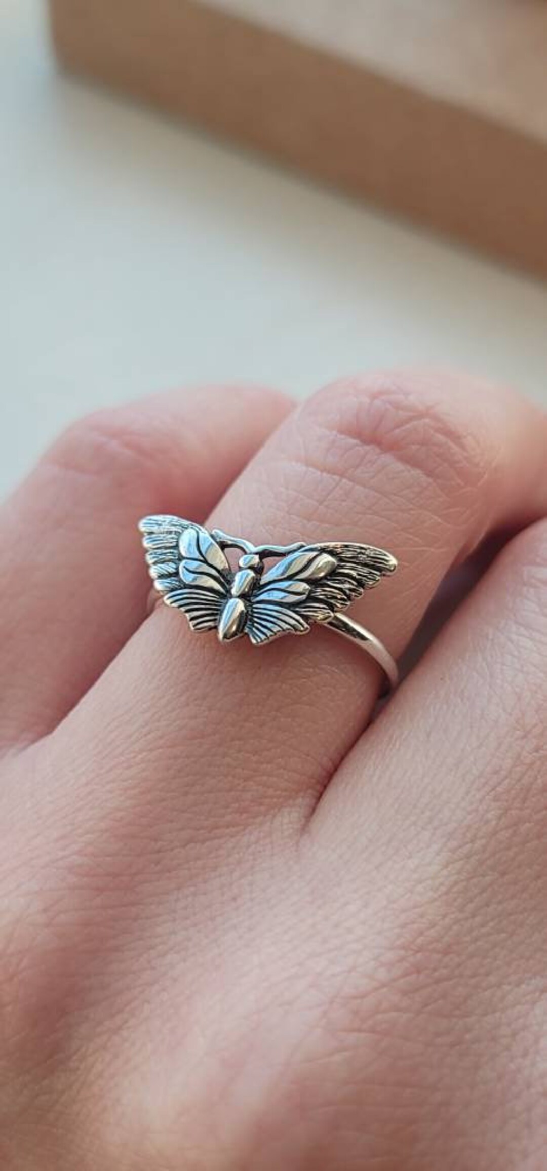 Sterling Silver Moth Ring, Bug, 925 Moth Jewelry, Gift for Bug Lover ...