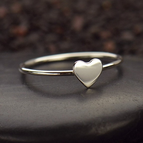 largest online shop tiny heart ring - sterling silver dainty ring ...
