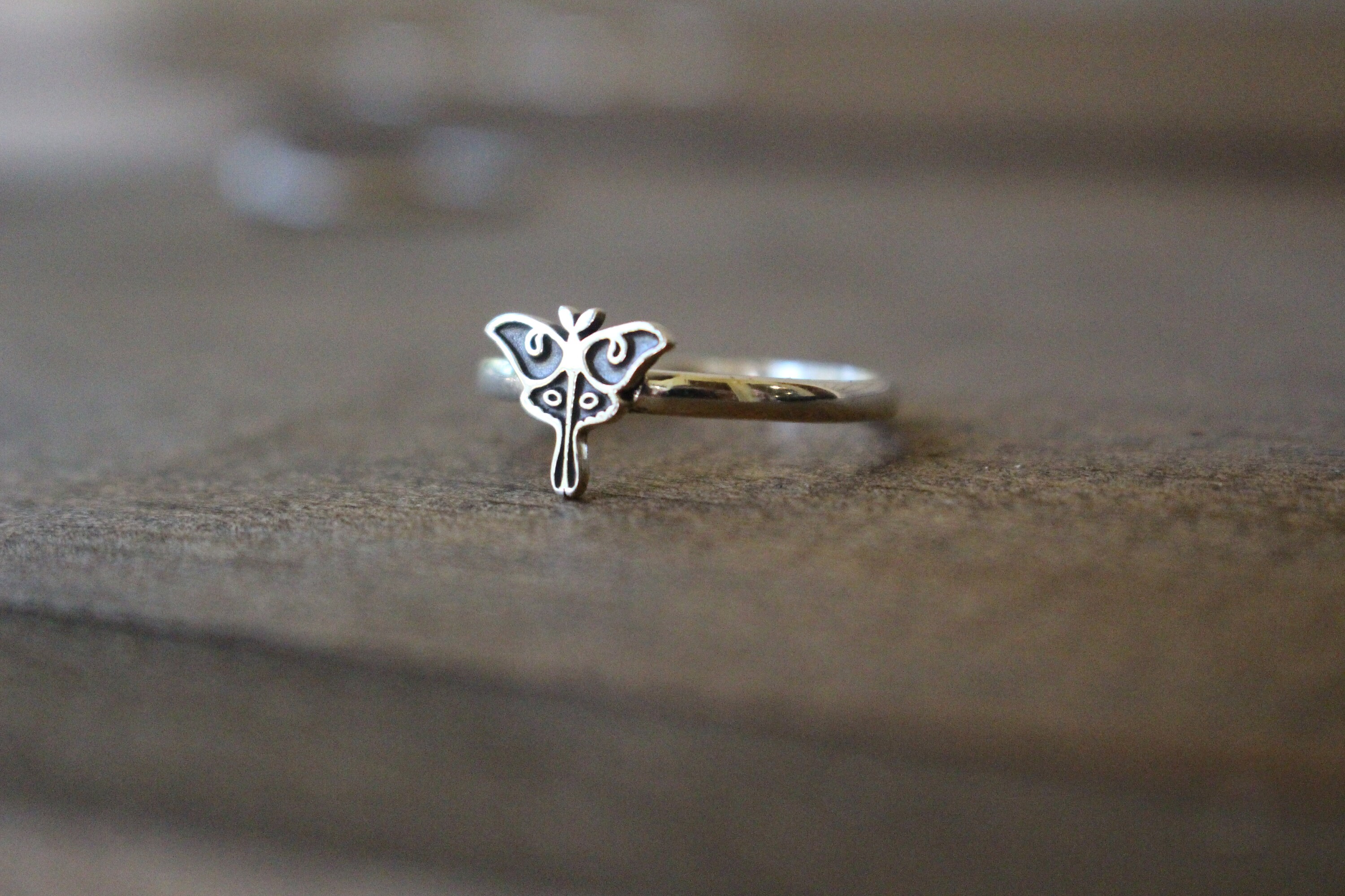 Luna Moth Ring Sterling Bug Ring for Women Unisex Moth - Etsy