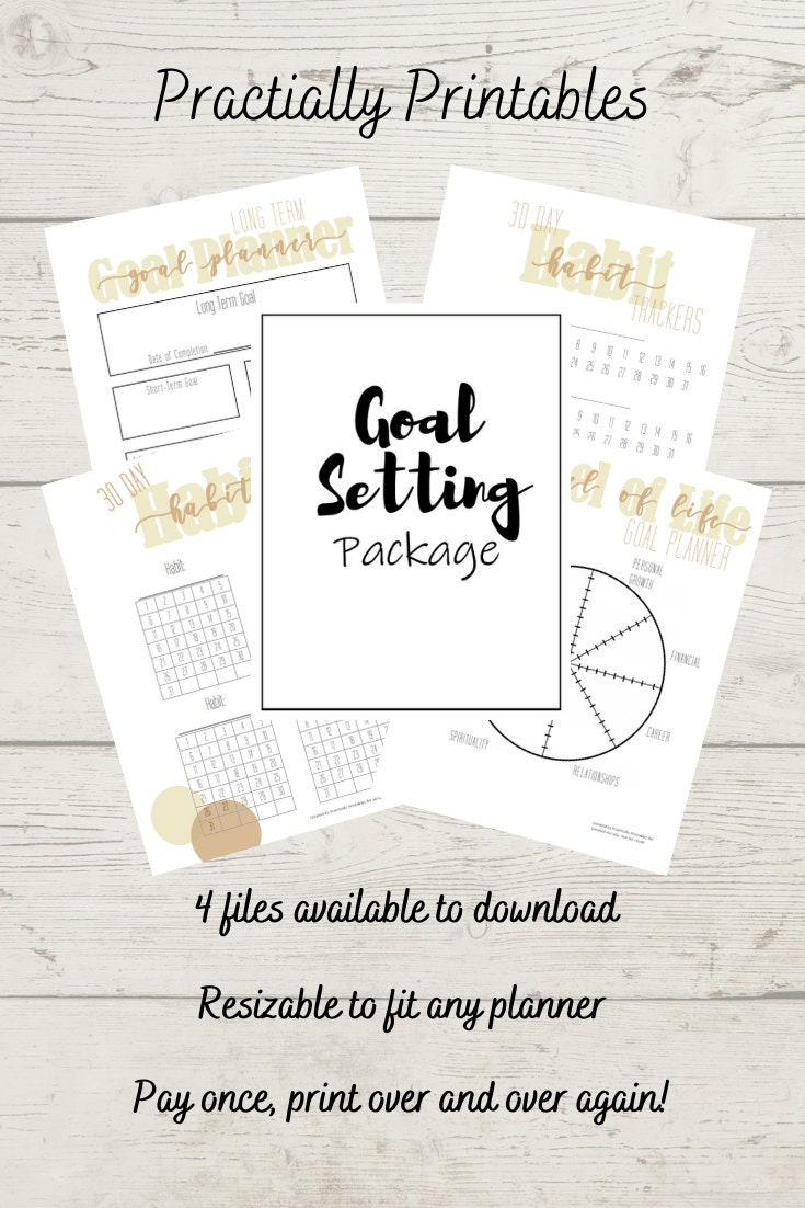 Planner Printable - Goal Setting Package - Natural - Etsy