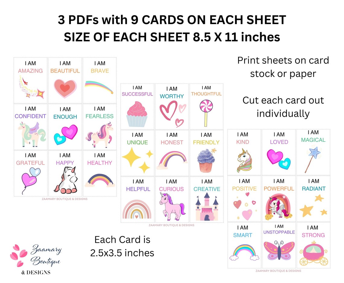 27 Positive Affirmations Printables for Little Ones, Positive Quotes ...