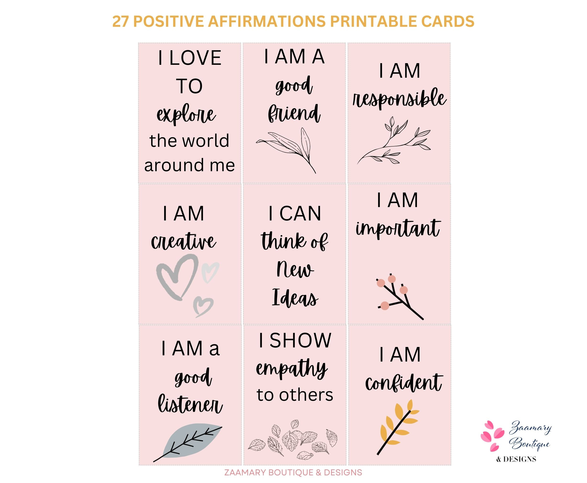 27 Positive Affirmation Cards for Women: Discover Self-confidence ...