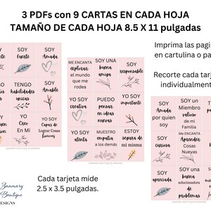 27 Tarjetas Imprimibles De Afirmaciones Positivas: Spanish Positive ...