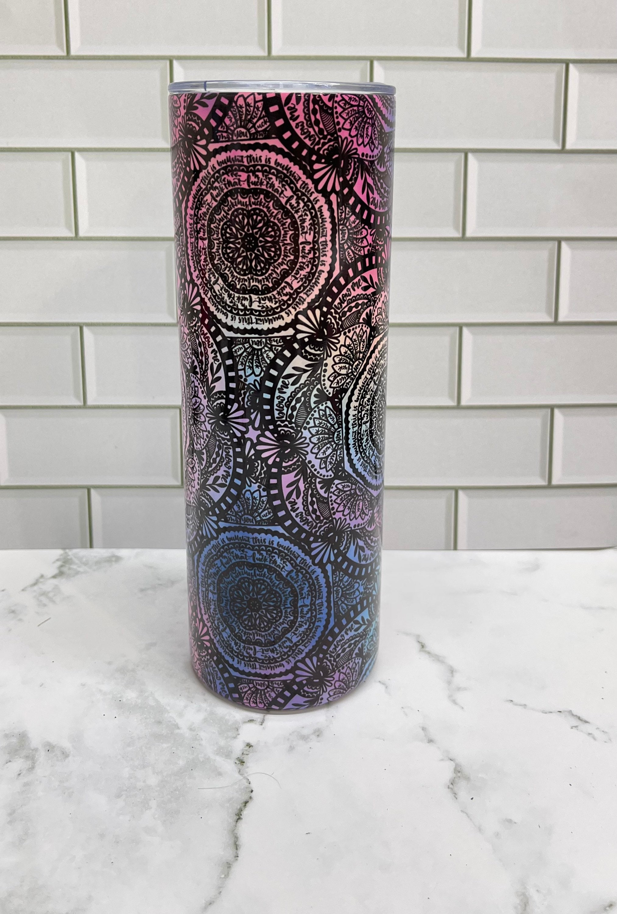 Personalized Hidden Curse Word Mandala Tumbler, Curse Word Mandala ...
