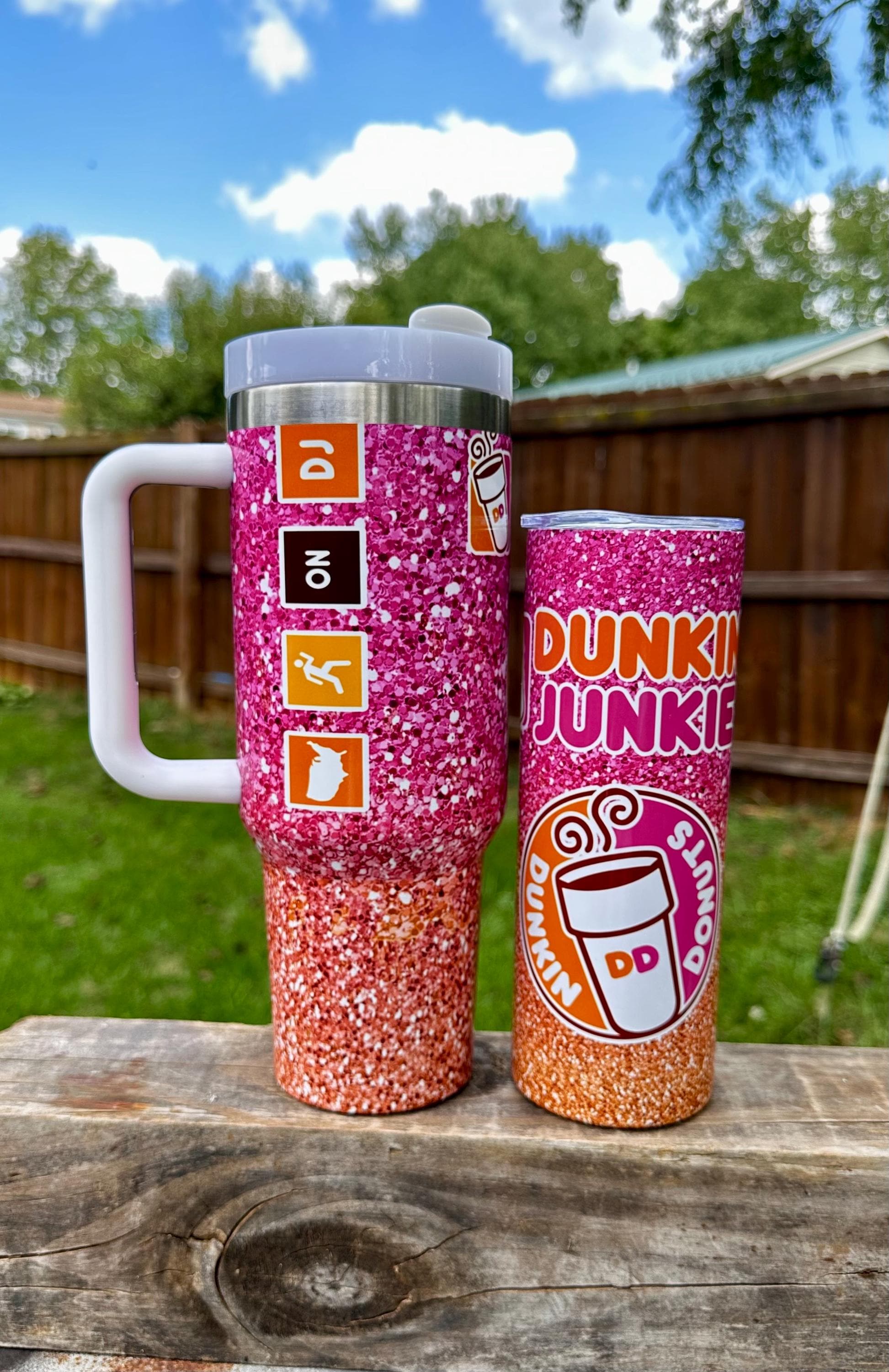 Personalized Dunkin Junkie Inspired Tumbler, Donuts Lovers, Dunkin ...