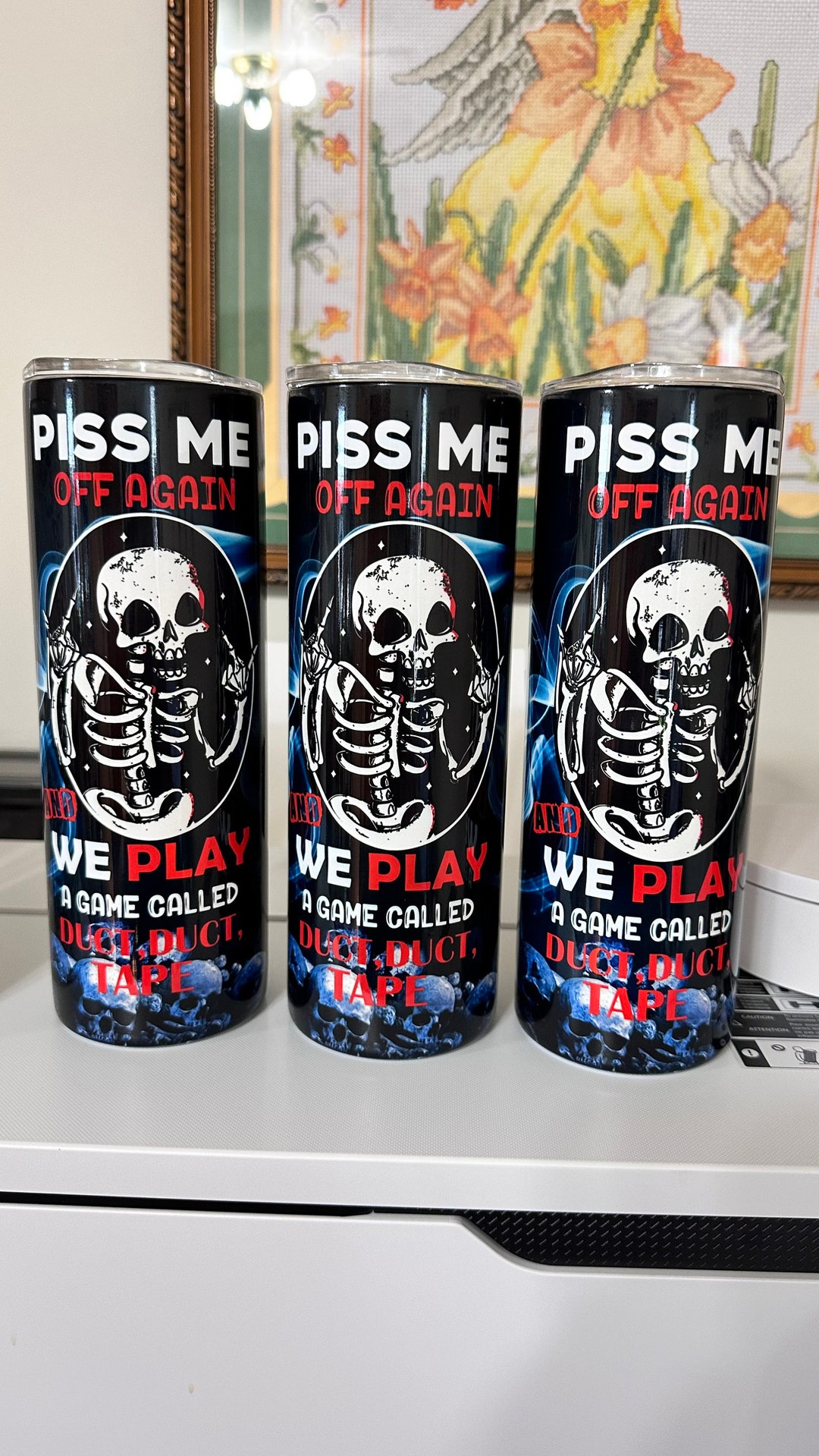 Piss Me off Again Tumbler, Offensive Gift, Funny Gift, Skeleton ...