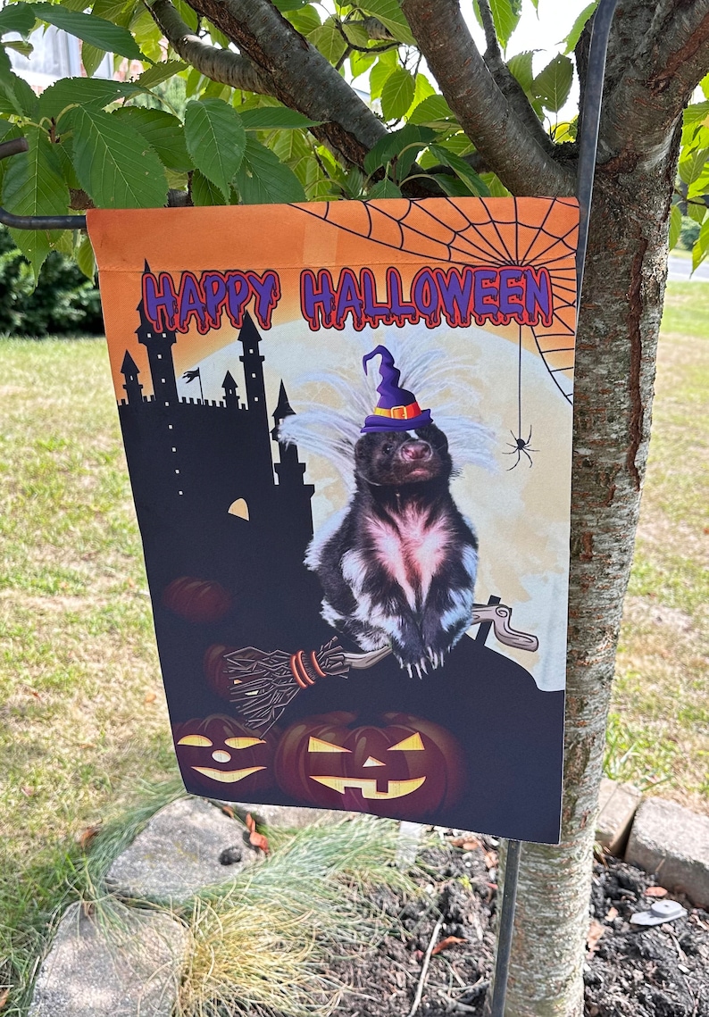 Skunk Halloween Flag, Garden Skunk Flag, Skunk Lady Shirt, Pet Skunk ...