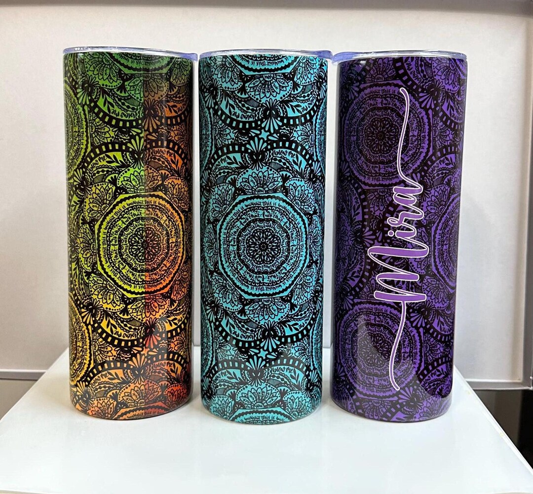 Personalized Hidden Curse Word Mandala Tumbler, Curse Word Mandala ...