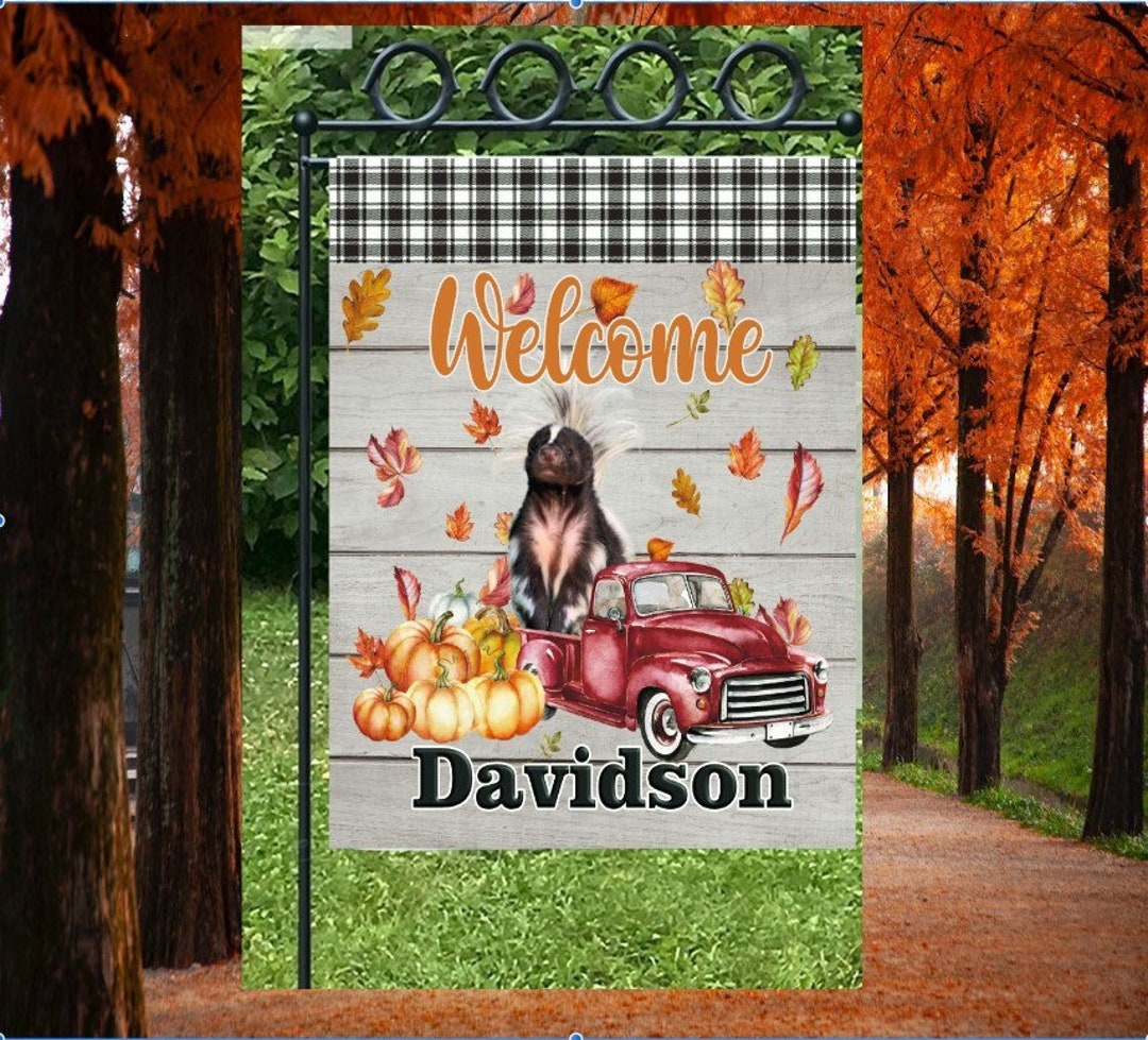 Skunk Fall Garden Flaggarden Skunk Flagcrazy Skunk Lady - Etsy