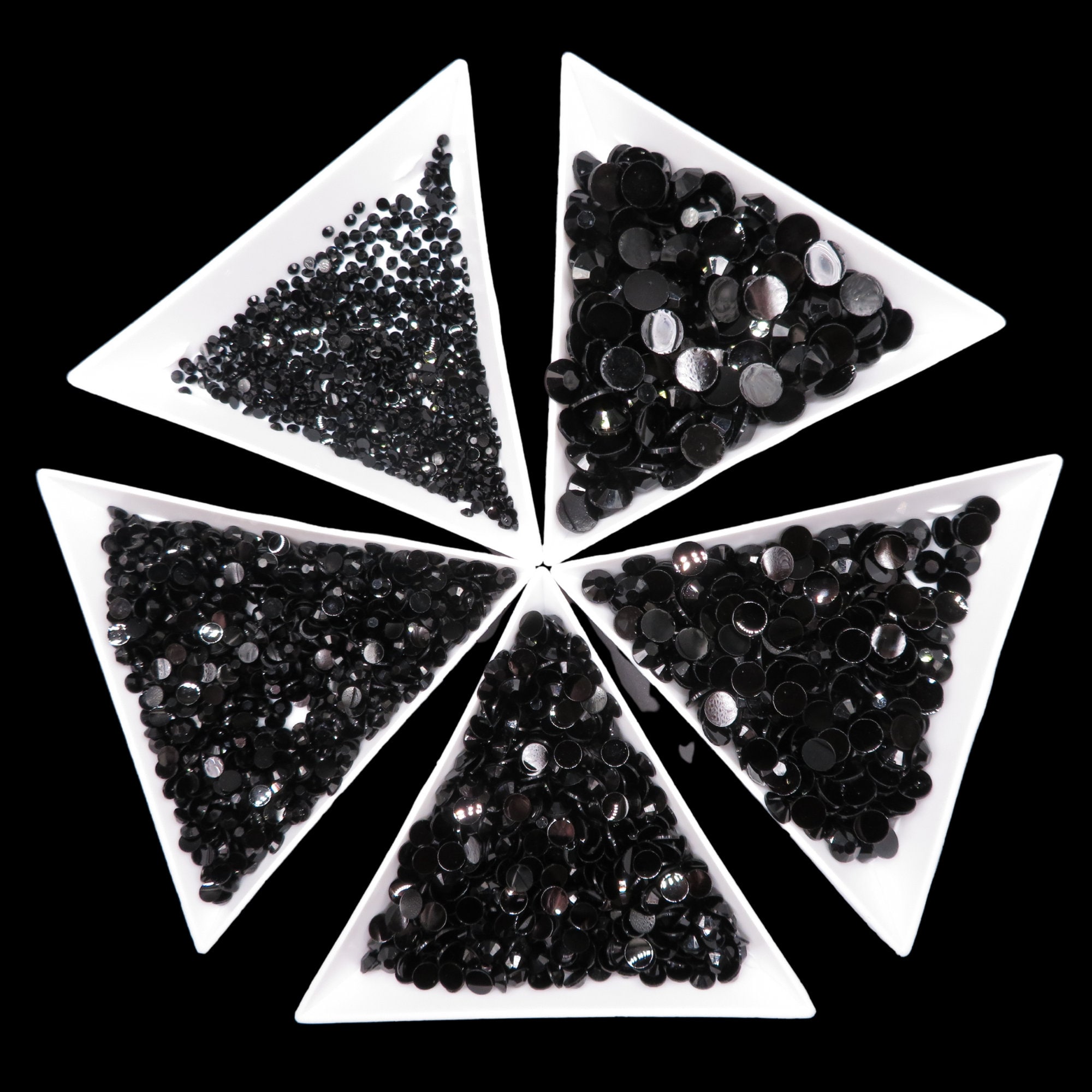 Black Jelly Rhinestone Bundle 2MM 3MM 4MM 5MM 6MM Flatback - Etsy
