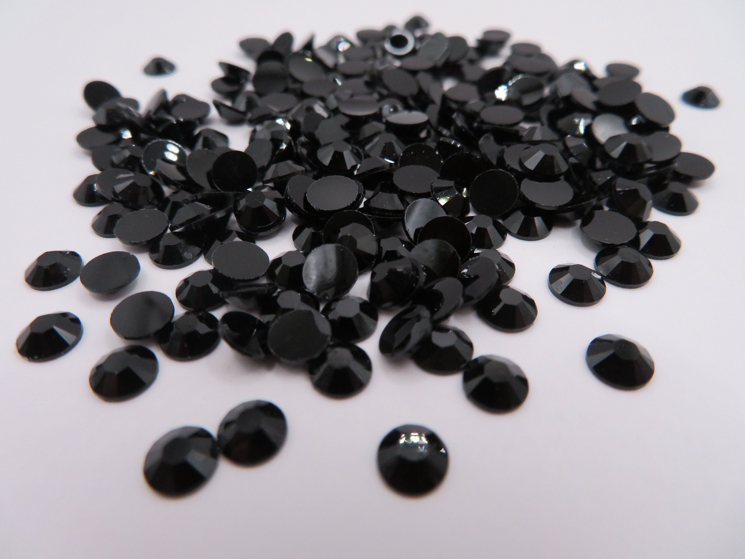 Black Jelly Rhinestone Bundle 2MM 3MM 4MM 5MM 6MM Flatback - Etsy