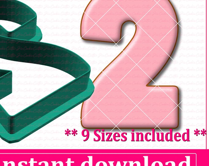 Chunky Number 2 Cookie Cutter - Etsy