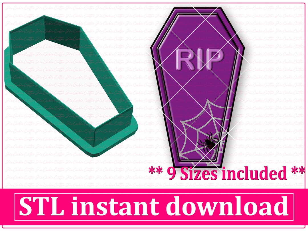 Coffin Cookie Cutter STL File Instant Download, STL Cookie Cutter File ...