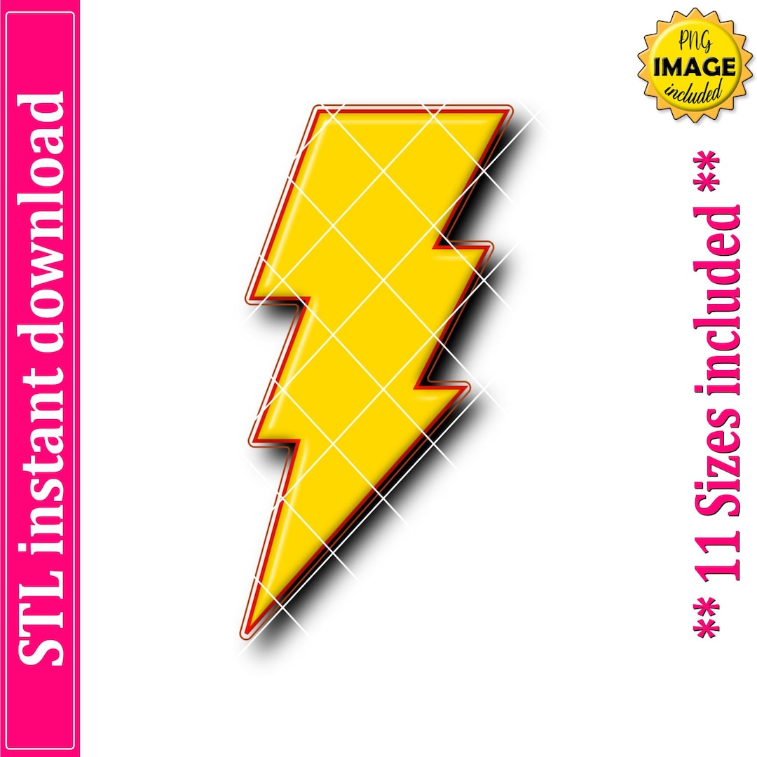 Lightning Bolt Cookie Cutter STL File, 11 Sizes (digital Download) - Etsy
