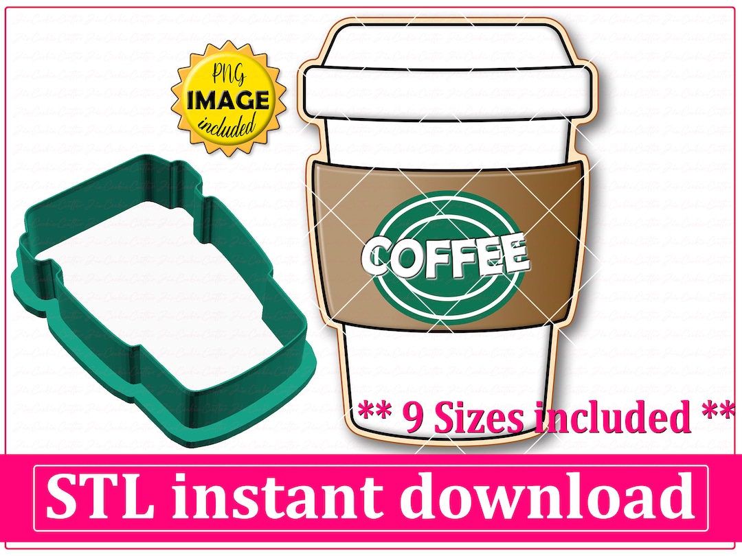 Takeaway Coffee Cup Cookie Cutter STL File Instant Download, STL Cookie ...