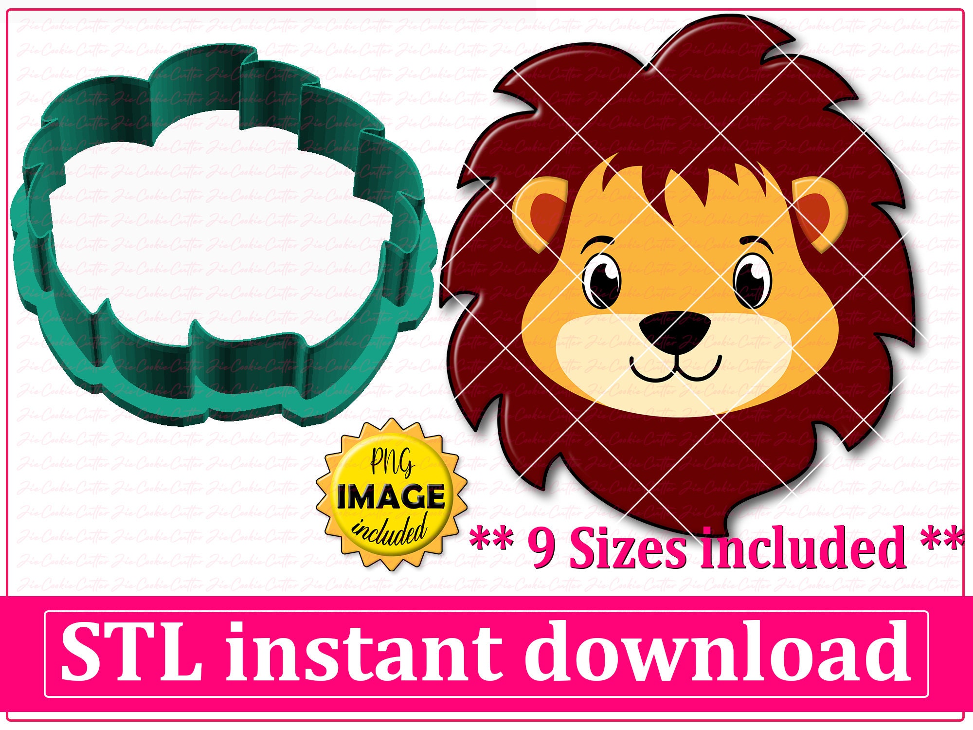 Lion Face Cookie Cutter STL File Instant Download, STL Cookie Cutter ...