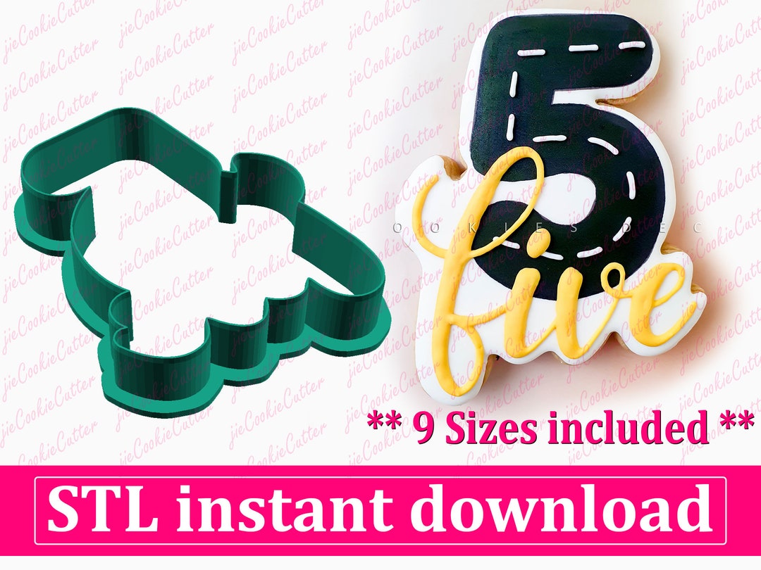 Number Five Cookie Cutter STL File Instant Download, STL Cookie Cutter ...