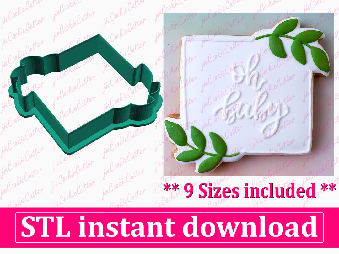 Floral Plaque Cookie Cutter STL File Instant Download, STL Cookie ...