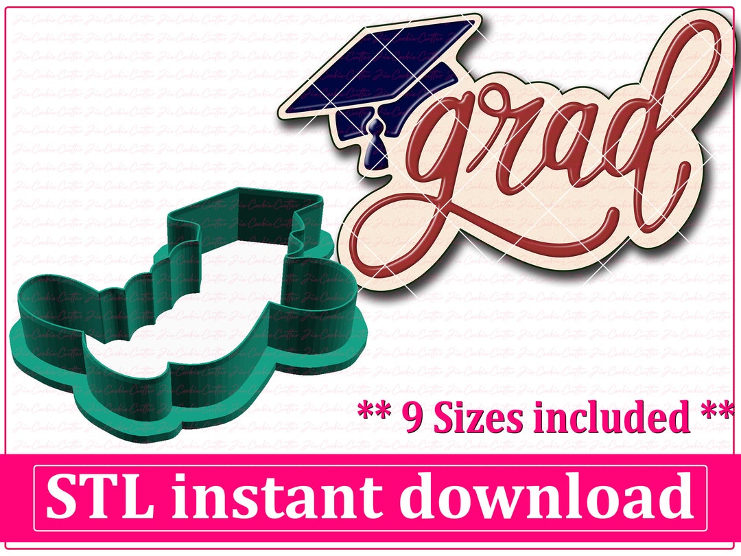 Grad Calligraphy Cookie Cutter STL File Instant Download, STL Cookie ...