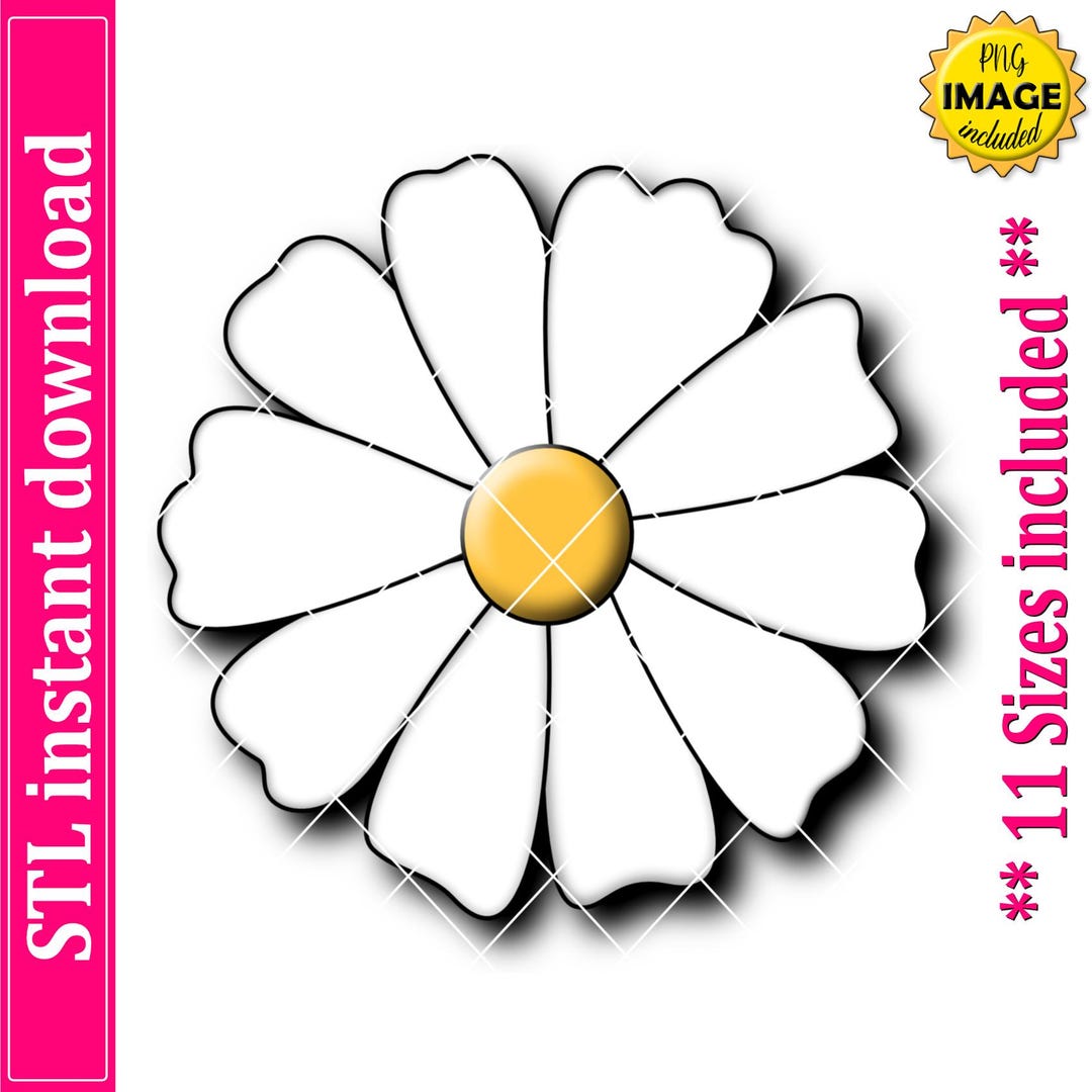 Daisy Cookie Cutter STL File, 11 Sizes (digital Download) - Etsy