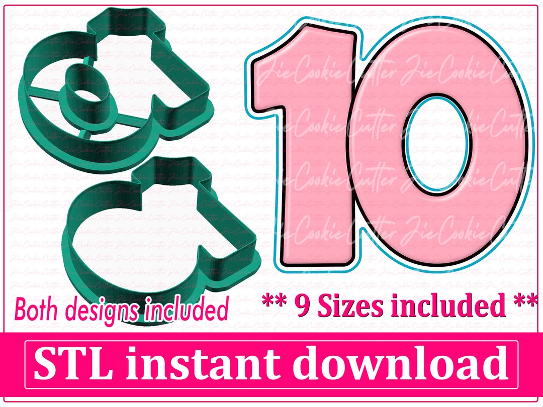 Number Ten Cookie Cutter STL File Instant Download STL Cookie - Etsy