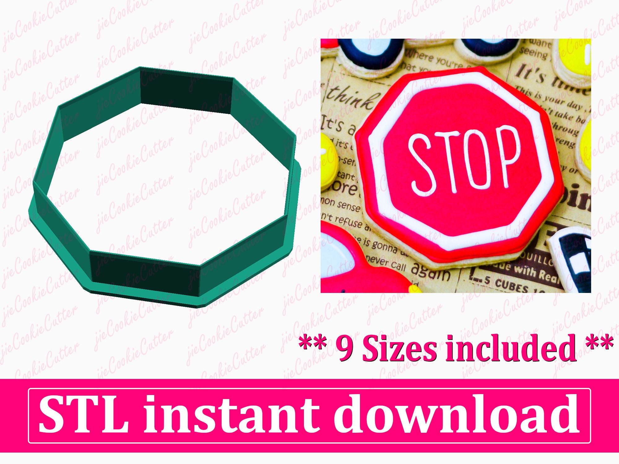 Octagon Cookie Cutter STL File Instant Download STL Cookie - Etsy