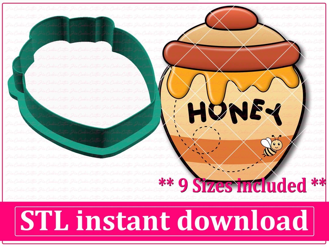 Honey Pot Cookie Cutter STL File Instant Download, STL Cookie Cutter ...