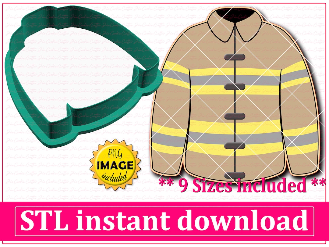 Firefighter Jacket Cookie Cutter STL File Instant Download, STL Cookie ...