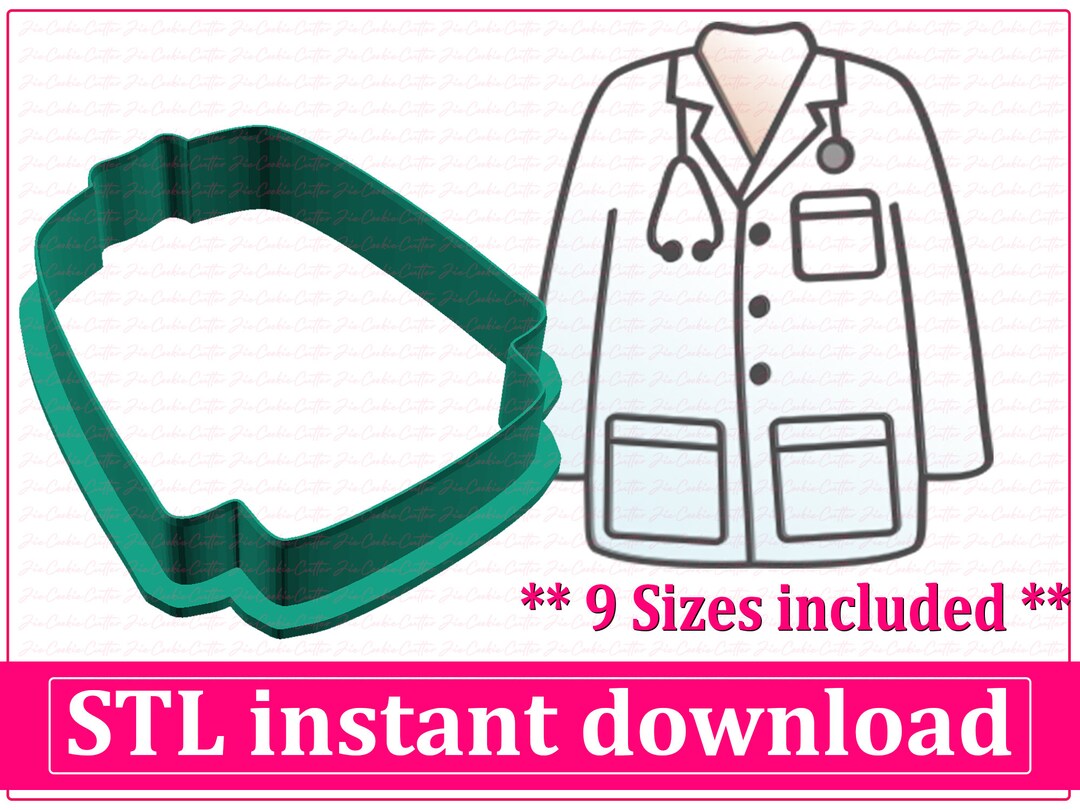 Doctor Coat Cookie Cutter STL File Instant Download, STL Cookie Cutter ...