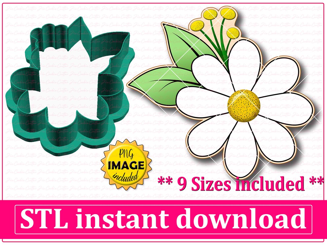 Daisy Cookie Cutter STL File Instant Download, STL Cookie Cutter File ...