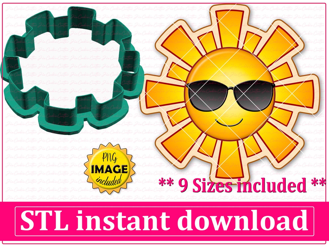 Sun Cookie Cutter STL File Instant Download, STL Cookie Cutter File - Etsy