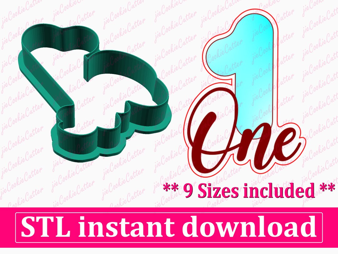 Number One Cookie Cutter STL File Instant Download, STL Cookie Cutter ...