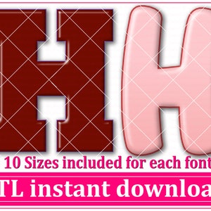 Uppercase Letter H Cookie Cutter STL File Instant Download, A to Z STL ...