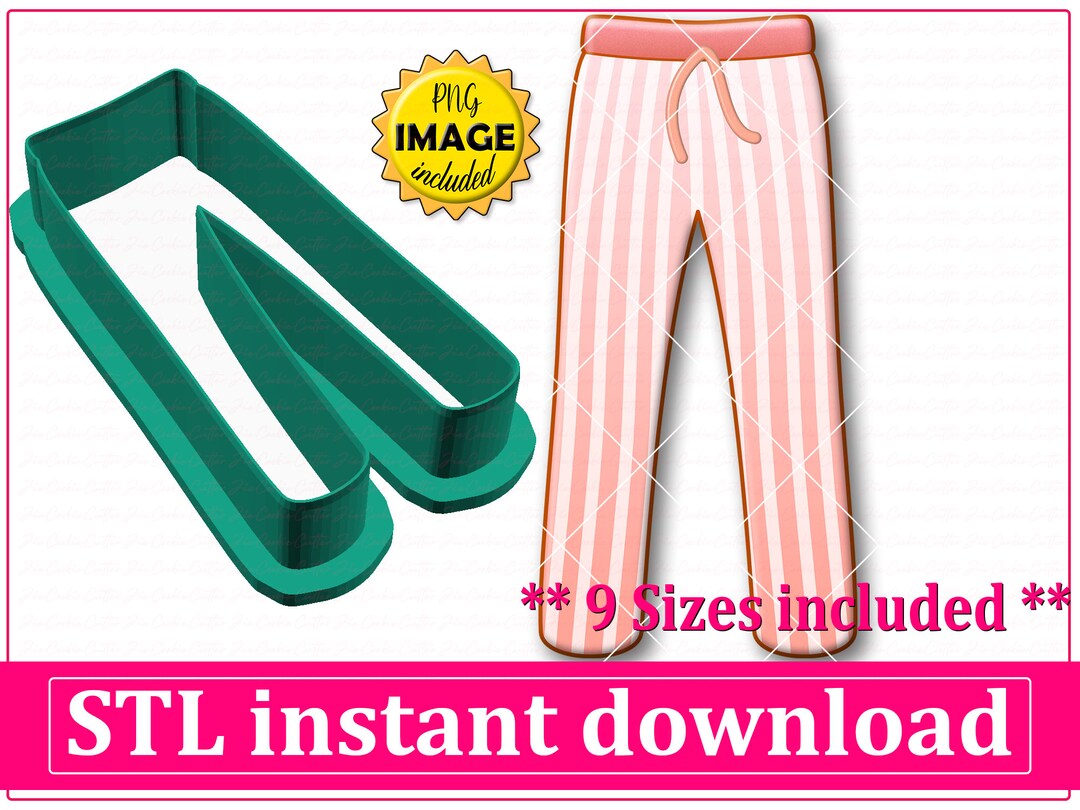 Pants Cookie Cutter STL File Instant Download, STL Cookie Cutter File ...