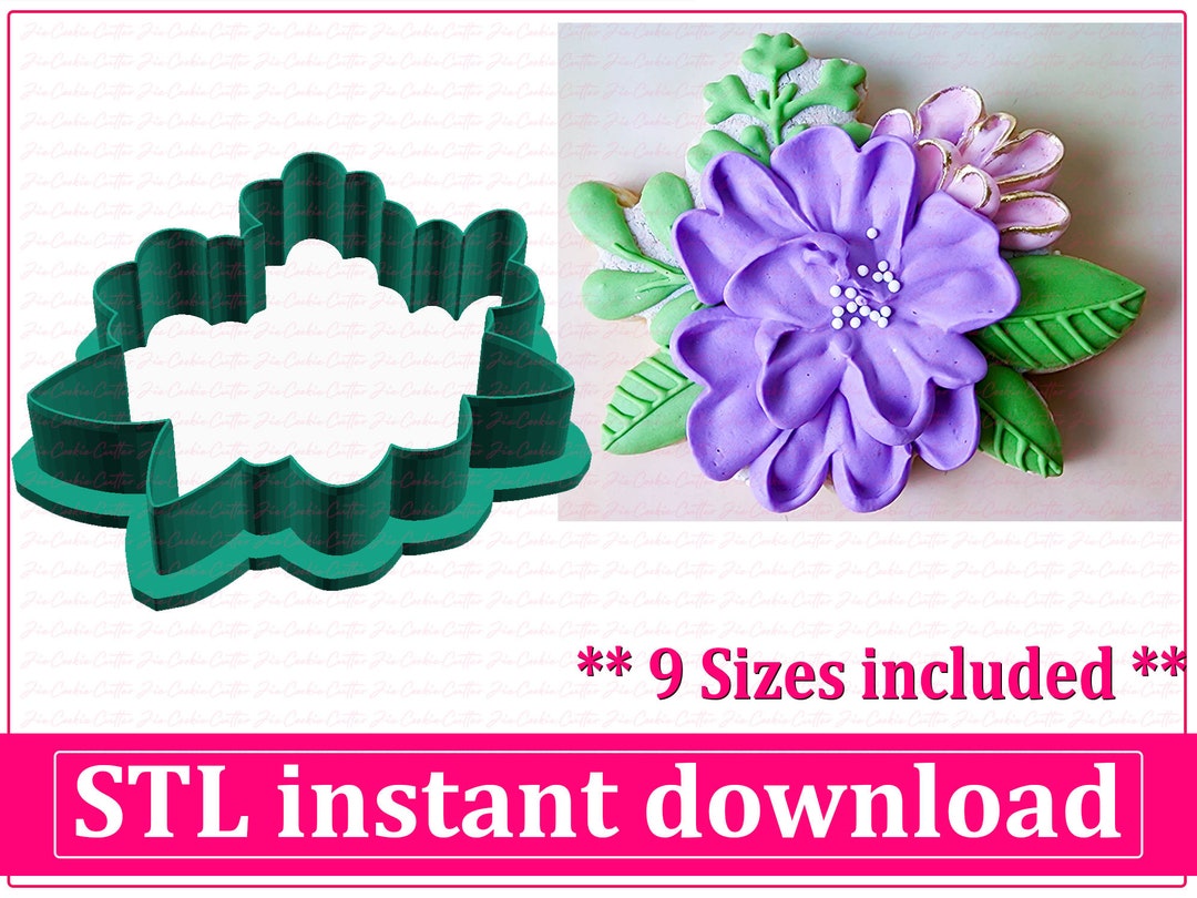Flower Cookie Cutter STL File Instant Download, STL Cookie Cutter File ...