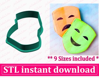 Comedy and Tragedy Drama Masks Two Piece Set Cookie and - Etsy