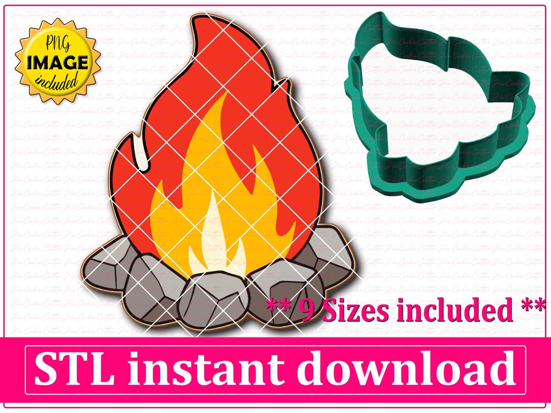 Campfire Cookie Cutter STL File Instant Download, STL Cookie Cutter ...