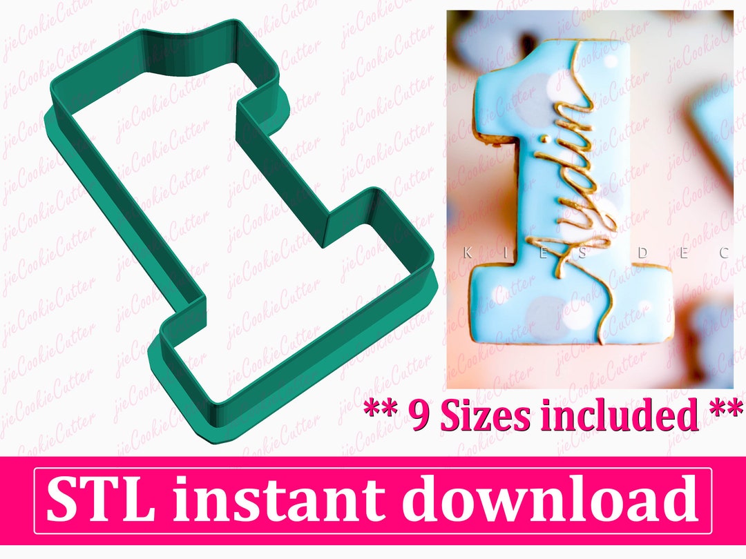 Number One Cookie Cutter STL File Instant Download, STL Cookie Cutter ...
