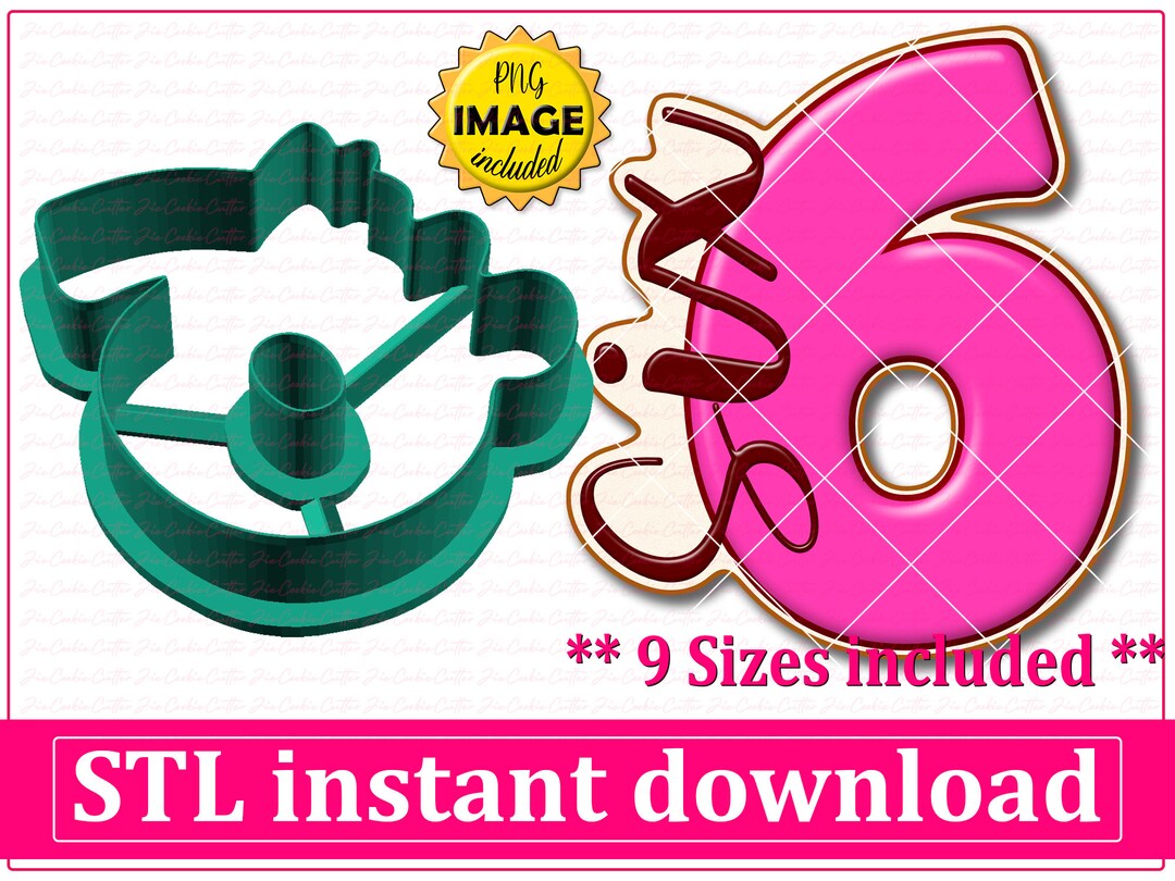 Number Six Cookie Cutter STL File Instant Download, STL Cookie Cutter ...