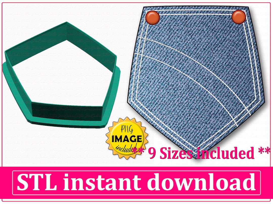Denim Back Pocket Cookie Cutter STL File Instant Download, STL Cookie ...