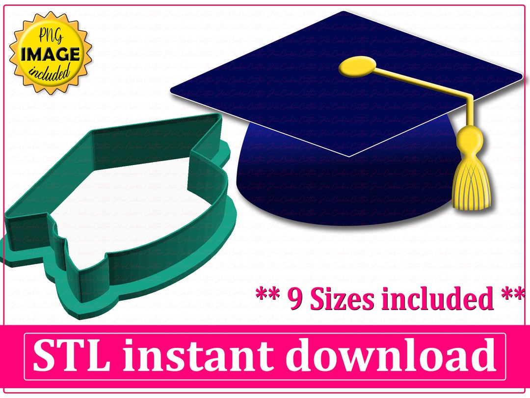 Graduation Cap Cookie Cutter STL File Instant Download, STL Cookie ...