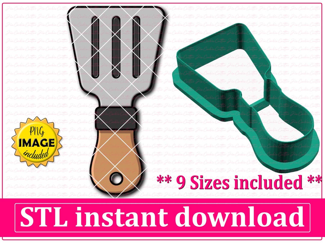 Spatula Cookie Cutter STL File Instant Download, STL Cookie Cutter File ...